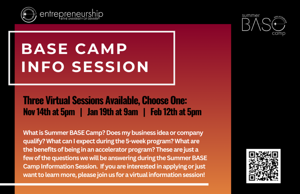 Entrepreneurship@DU Summer BASE Camp Information Session | Daniels ...